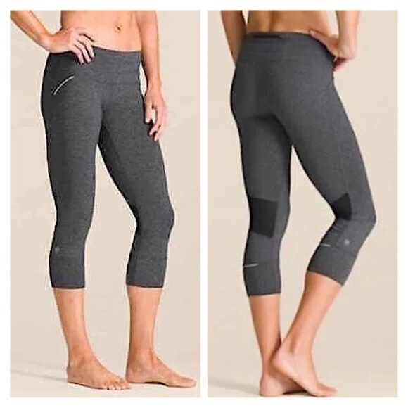 Athleta Relay Capri Reflective Tights Heathered Gray … - Gem