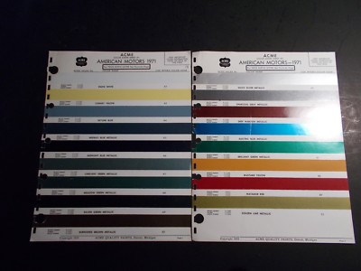 1971 AMERICAN MOTORS ACME PAINT SAMPLES | eBay