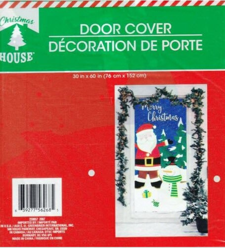 SANTA CLAUS Snowman Scene Setter holiday party wall door cover poster ...