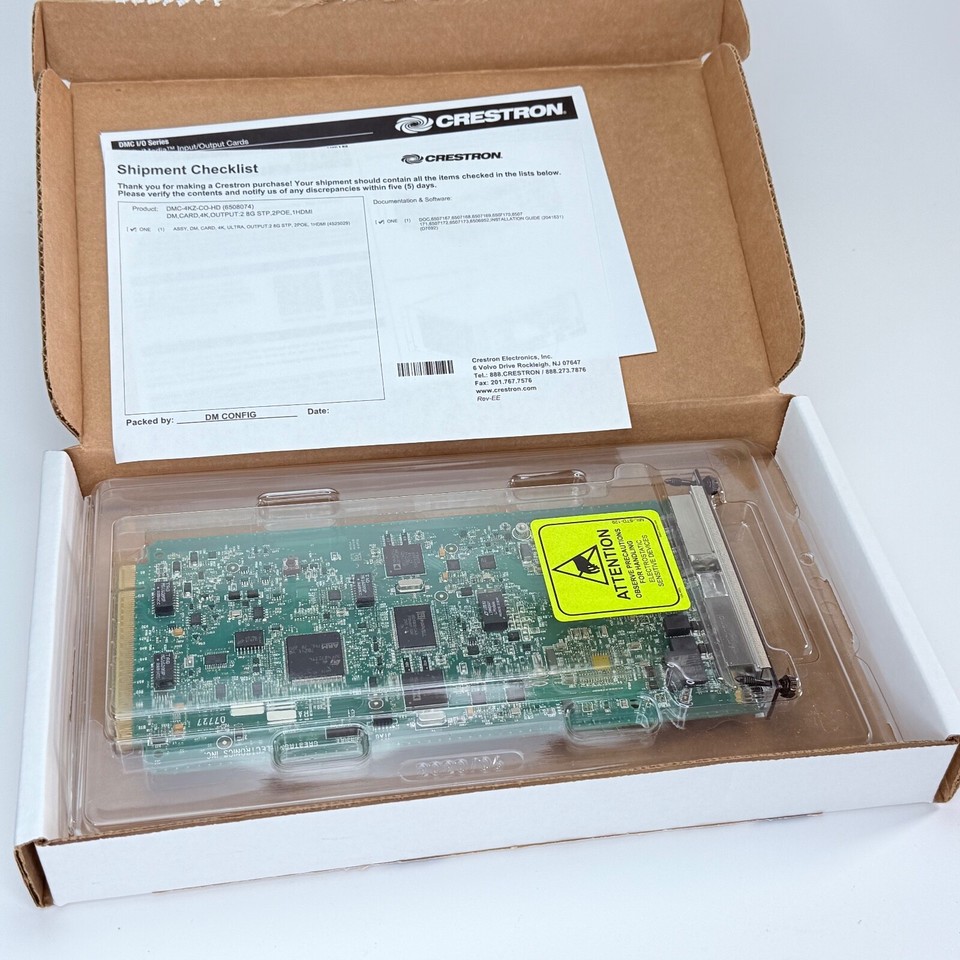 Crestron DMC-4KZ-CO-HD DigitalMedia 8G+® 4K60 4:4:4 HDR Output Card for ...