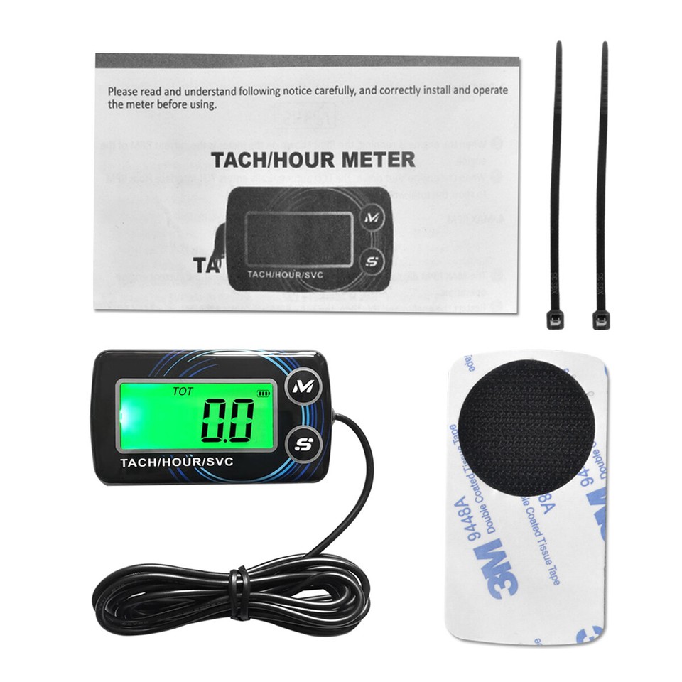 Waterproof Digital Tachometer Tach Hour Meter For Dirt bike/ATV/UTV 2/4 ...