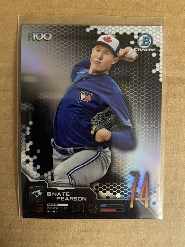 2019 Bowman Chrome Bowman Scouts Top 100 #BTP-74 Nate Pearson Blue Jays ...