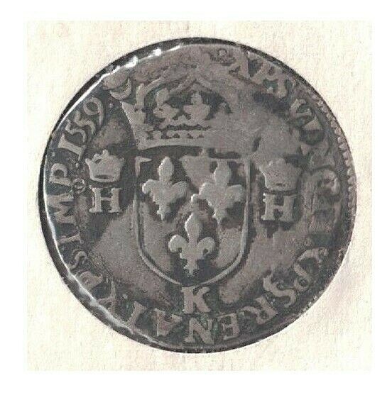 1559 France Lightly Circulated Silver Teston Coin - Likely François II ...