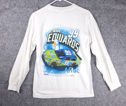 Vintage Carl Edwards Shirt Men's Small #99 Aflac Nascar Graphic Long ...