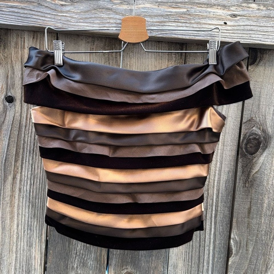 Chetta B Sherrie Bloom Peter Noviello Off The Shoulder Tiered Dark ...