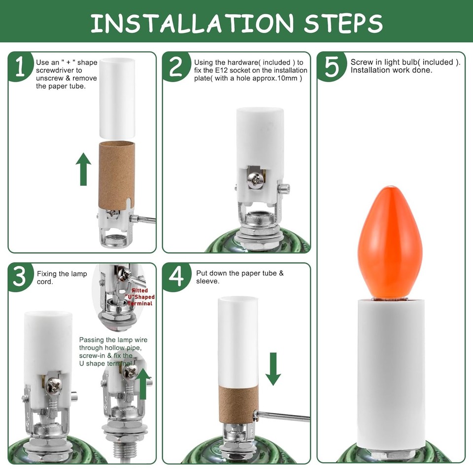 Ceramic Tree Lights - Night Light Rewire Kit with E12 Candelabra Base ...
