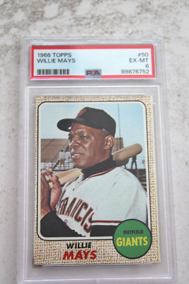 1968 Topps WILLIE MAYS card #50 Graded PSA 6 EX-MT San Francisco Giants ...