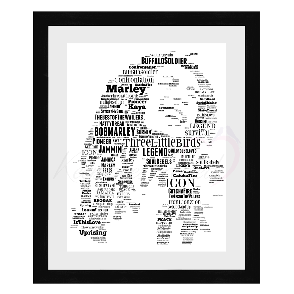 Bob Marley Word Art Portrait - 4 Choices - Keepsake/Gift/Collectable ...