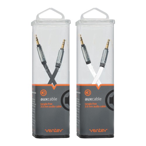 Ventev 4 ft. Tangle Free 3.5mm Male to Male Auxiliary Aux Audio Cable ...