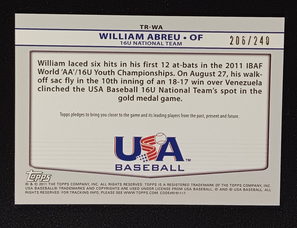 2011 Topps USA Baseball Triple Jerseys /240 #WA William Abreu | eBay