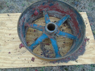 Vintage 20" Cast Iron Steam Punk Engine Industrial Art Deco Pulley Fly ...