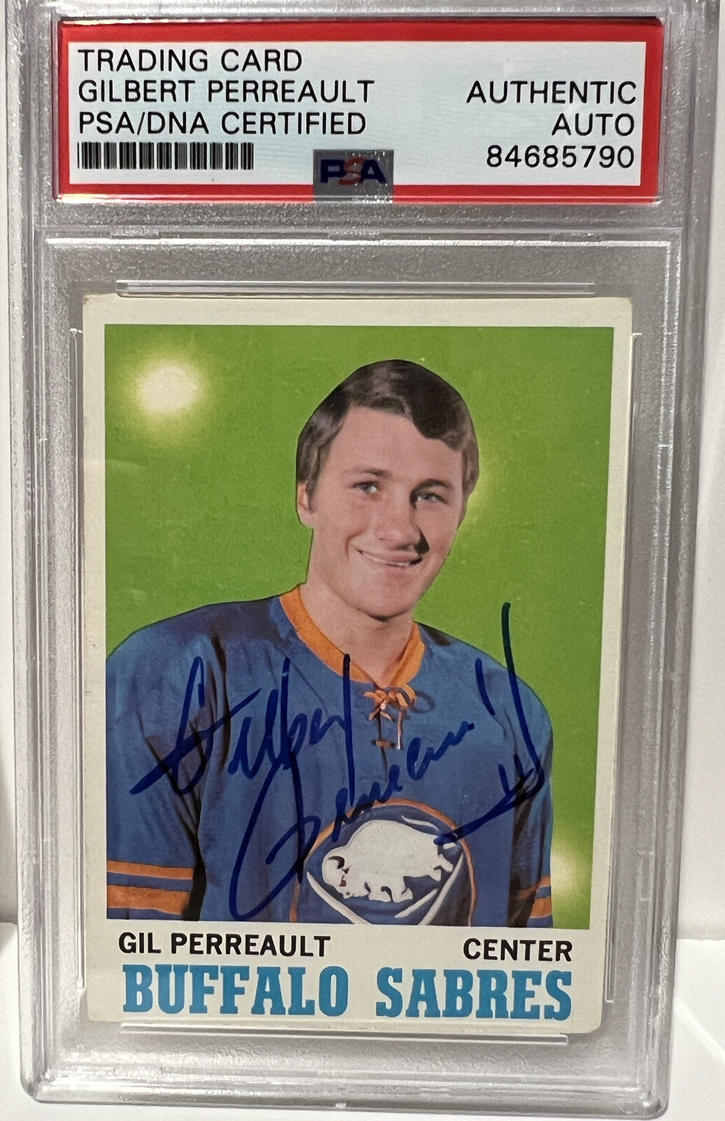 GILBERT PERREAULT 1970 Topps Rookie Buffalo Sabres Signed Auto ...