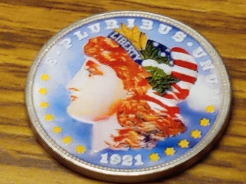 1921-P COLORIZED COLORED MORGAN SILVER DOLLAR! IN MINT STATE CONDITION ...