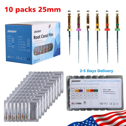 10 Packs Dental Reciprocating Endo Root Canal Niti Files Engine Use ...