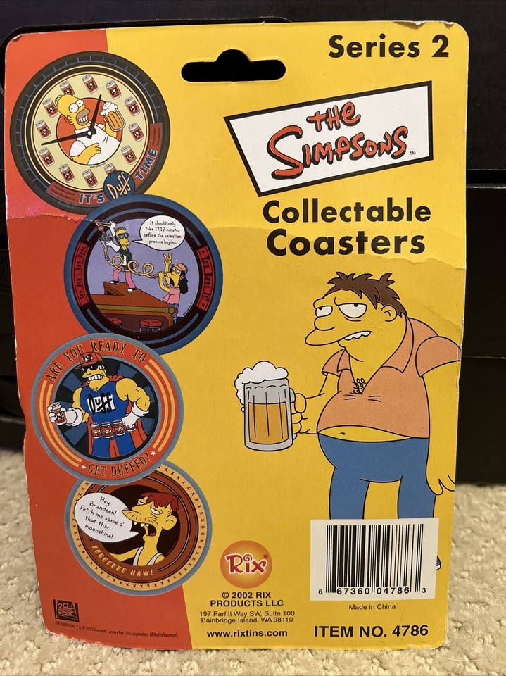 The Simpsons Collectable Coasters Set Of 4 Series 2 Homer Simpson Duff ...