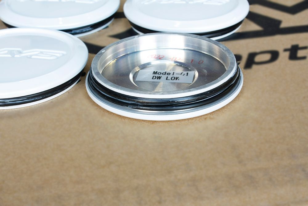 4x RAYS Volk Racing Dash White Center Cap ZE40 TE37 Ultra Saga Sonic ...