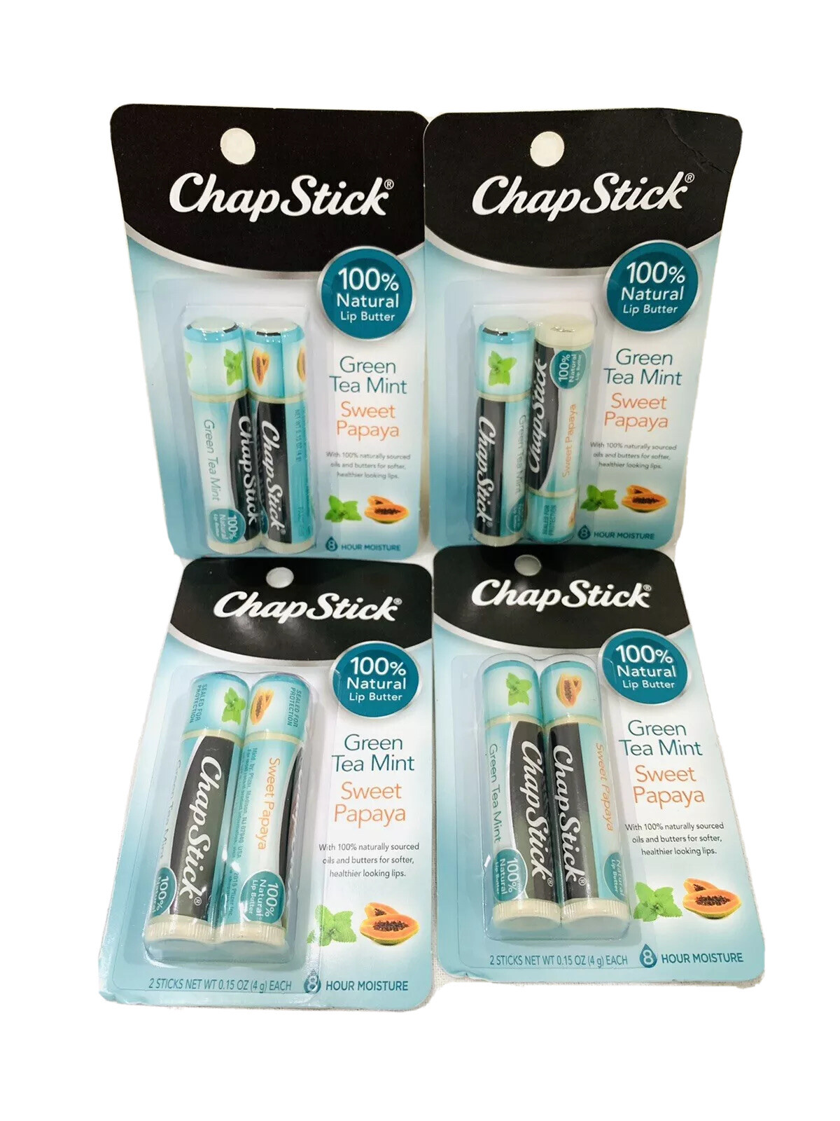 8 chapstick green tea & sweet papaya | eBay