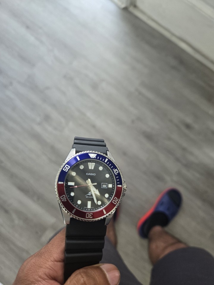 Mens Casio Marlin Duro Pepsi Diver Watch | eBay