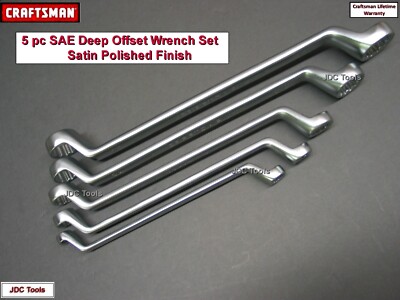 CRAFTSMAN 5 pc Deep Offset SAE Box End Wrench Set Satin Chrome | eBay