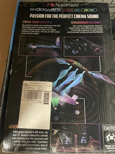 Nakamichi Shockwafe Ultra 9.2.4Ch 1300W Soundbar w Dolby Atmos, eARC ...