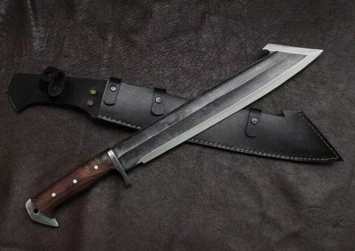 Custom Handmade Carbon Steel Blade Tactical Machete Sword| Hunting ...
