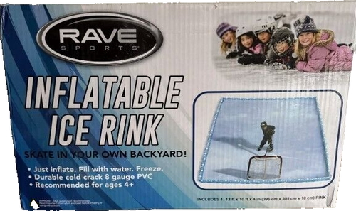 RAVE Inflatable ICE RINK 13' x 10' x 4" Sports Backyard SKATE HOCKEY ...