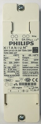 Philips Xitanium LED Driver 25W, 0,3-1A, 36V, 230V 9290008637 ...