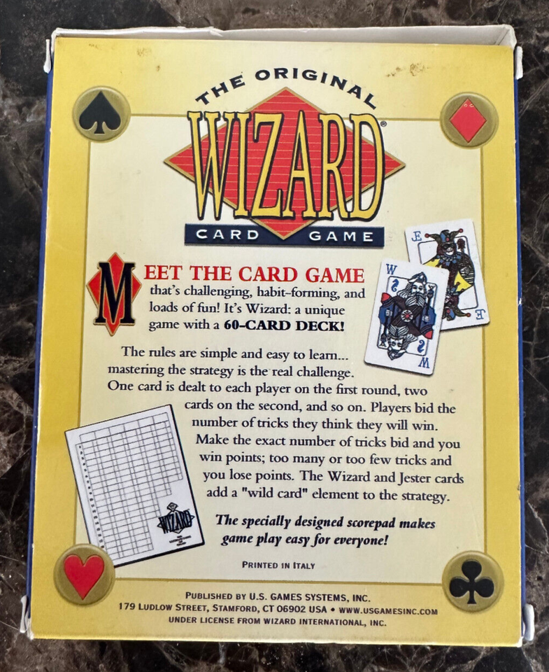 ORIGINAL WIZARD CARD GAME ULTIMATE GAME OF TRUMP New in Box Ages 10 and ...