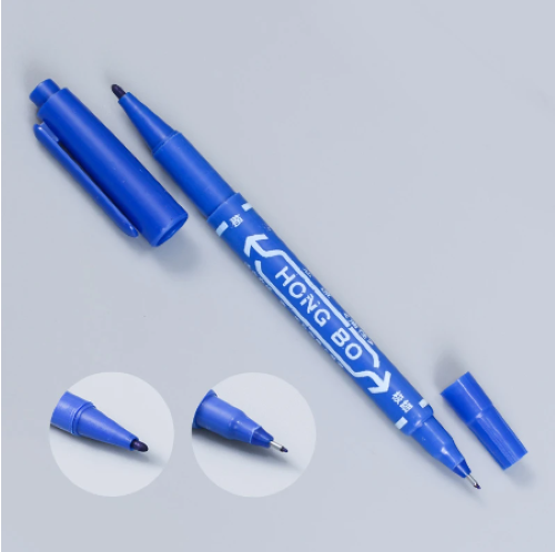 10 Dual Tip Tattoo Pierce Skin Marker Scribe Pen Blue Red Black Color ...