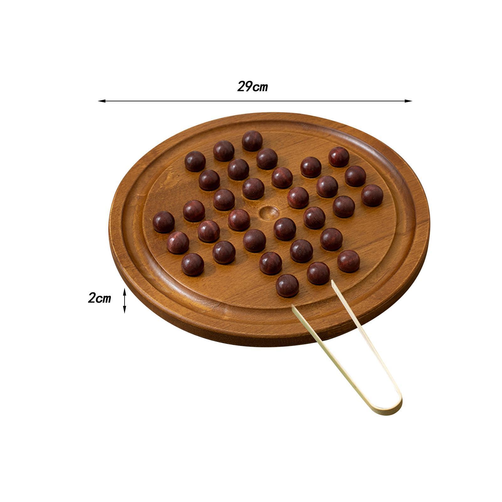 Wooden Solitaire Board Game Peg Solitaire Puzzle Toy for Kids Children ...