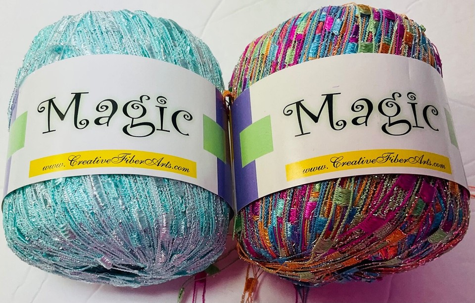 Magic Rail Metallic Yarn Lot of 2 Color 33 & 35 Nylon Creative Fiber ...