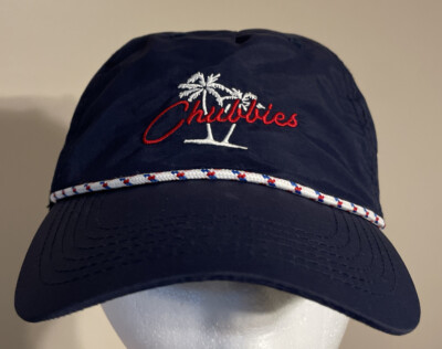 Chubbies Nylon Strapback Hat Cap Rope Brim Blue Adjustable Men Preppy ...