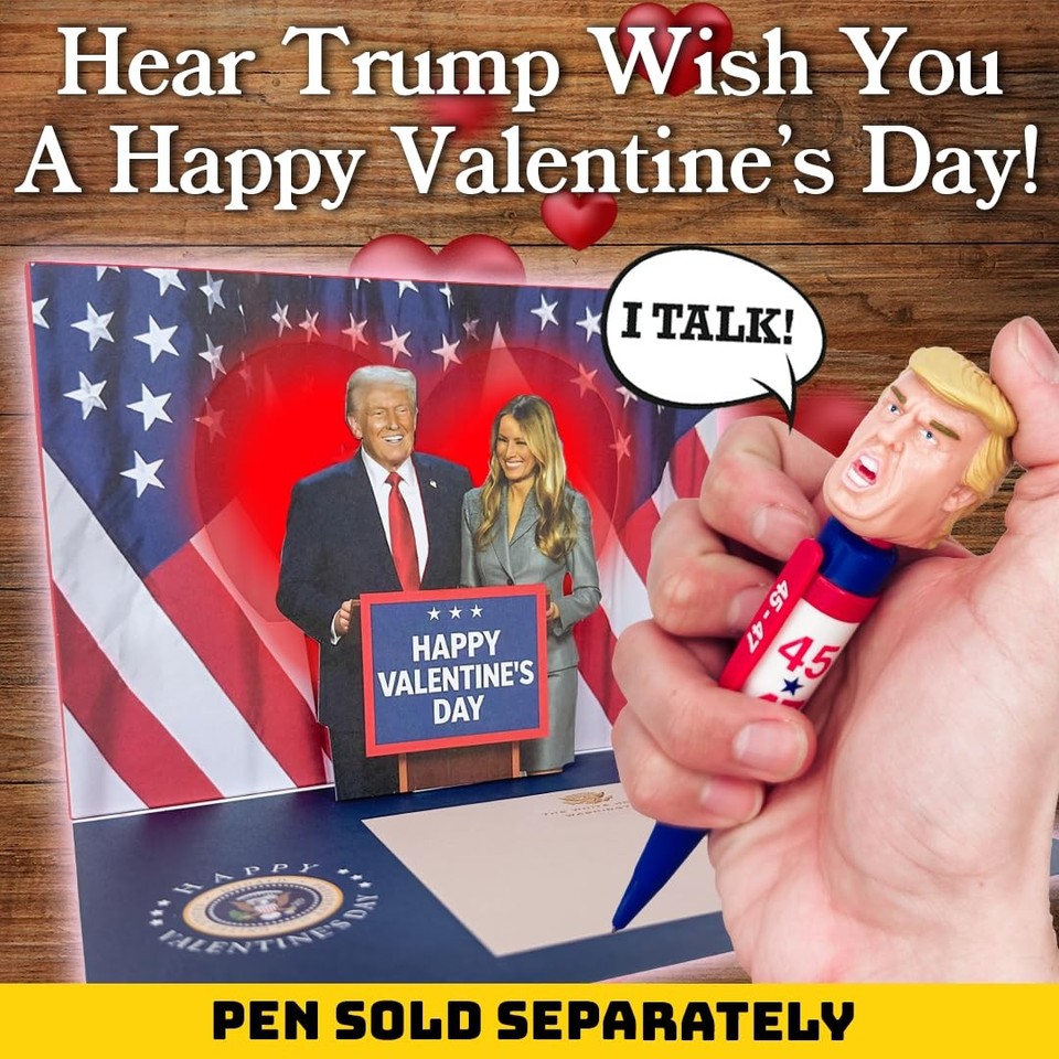 Talking Donald Melania Pop Up Valentines Day Card with Light Sound ...