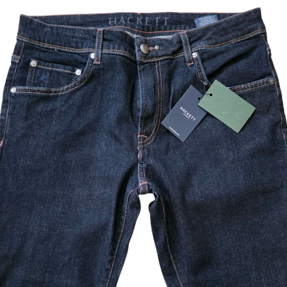 Hackett London Herren Jeans Rinse Wash Gr 33R Dunkelblau Stretch Denim ...