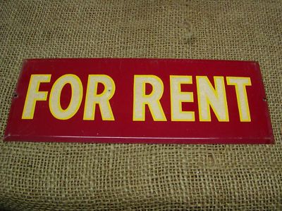 Vintage Metal FOR RENT Sign Antique Reflective 6156 | eBay