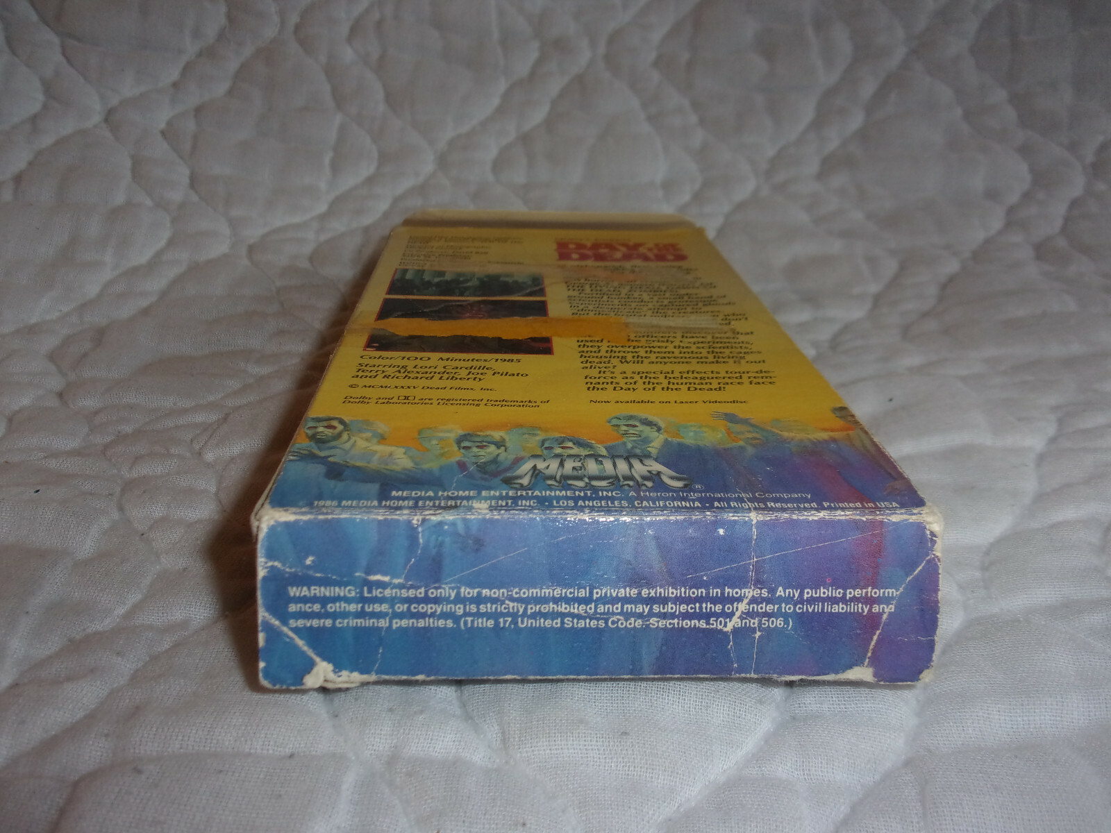 DAY OF THE DEAD VHS MEDIA VIDEO SIGNED BY TOM SAVINI 80'S HORROR GEORGE ...