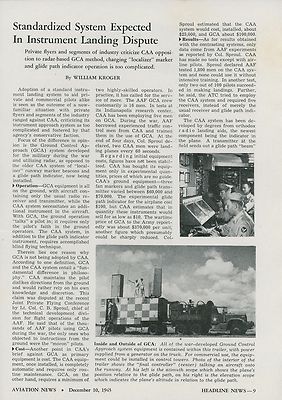 1945 Aviation Article Use of New GCA Ground Control Approach Landing ...
