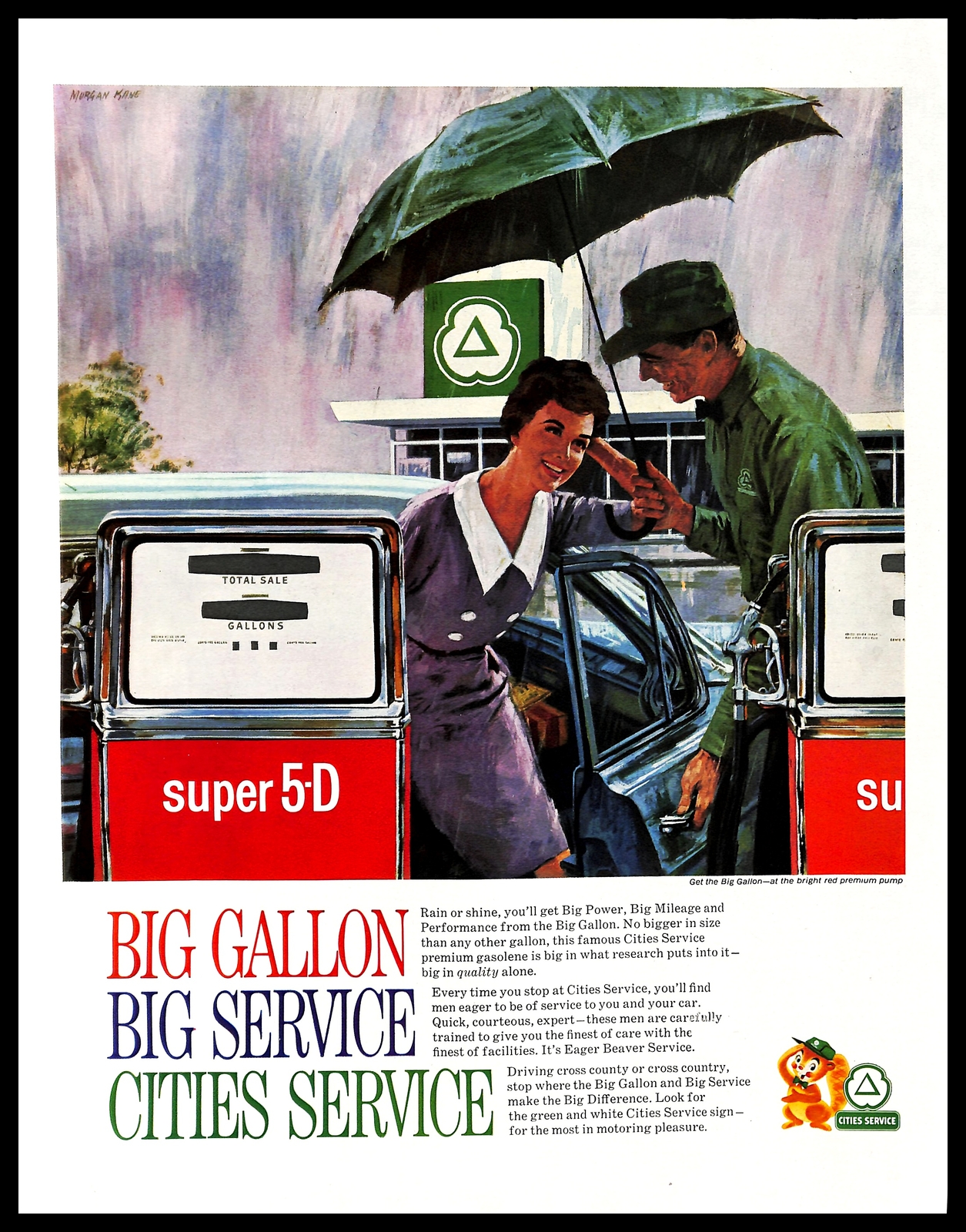 1964 Cities Service Gas Station Vintage PRINT AD Morgan Kane ...
