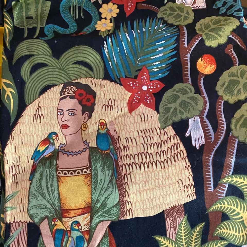 Frida Kahlo Fabric Fridas Garden Fabric Mexico Frida Fabric Mexican 100 ...