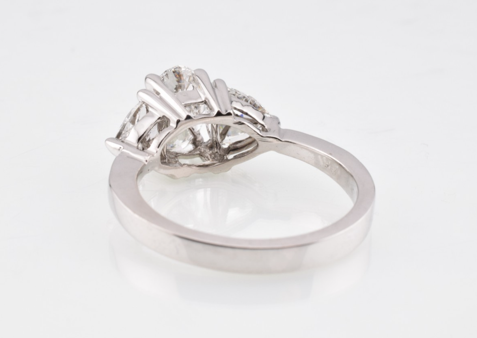 Fan Cut Diamond Engagement Ring 1.43 Carats 14k White Gold Size 7.5 | eBay