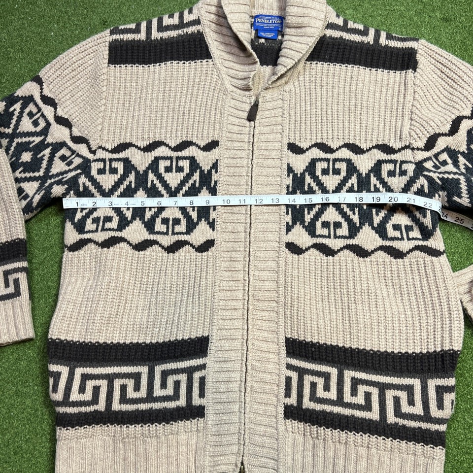 Pendleton Sweater Mens Large Big Lebowski Westerly Cardigan Lambswool ...