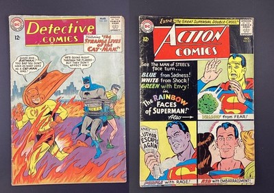 Lot of 2 Detective Comics #325, Action Comics #317 1964 Cat Man ...