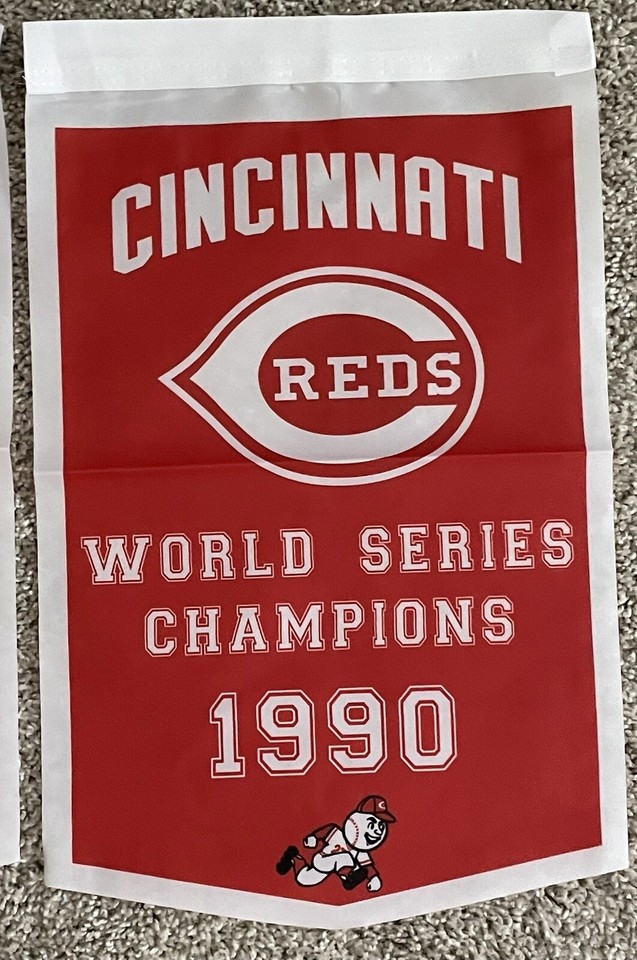 Cincinnati Reds MLB World Series Champions 5 Banners/Flags 18.5" x 11.5 ...