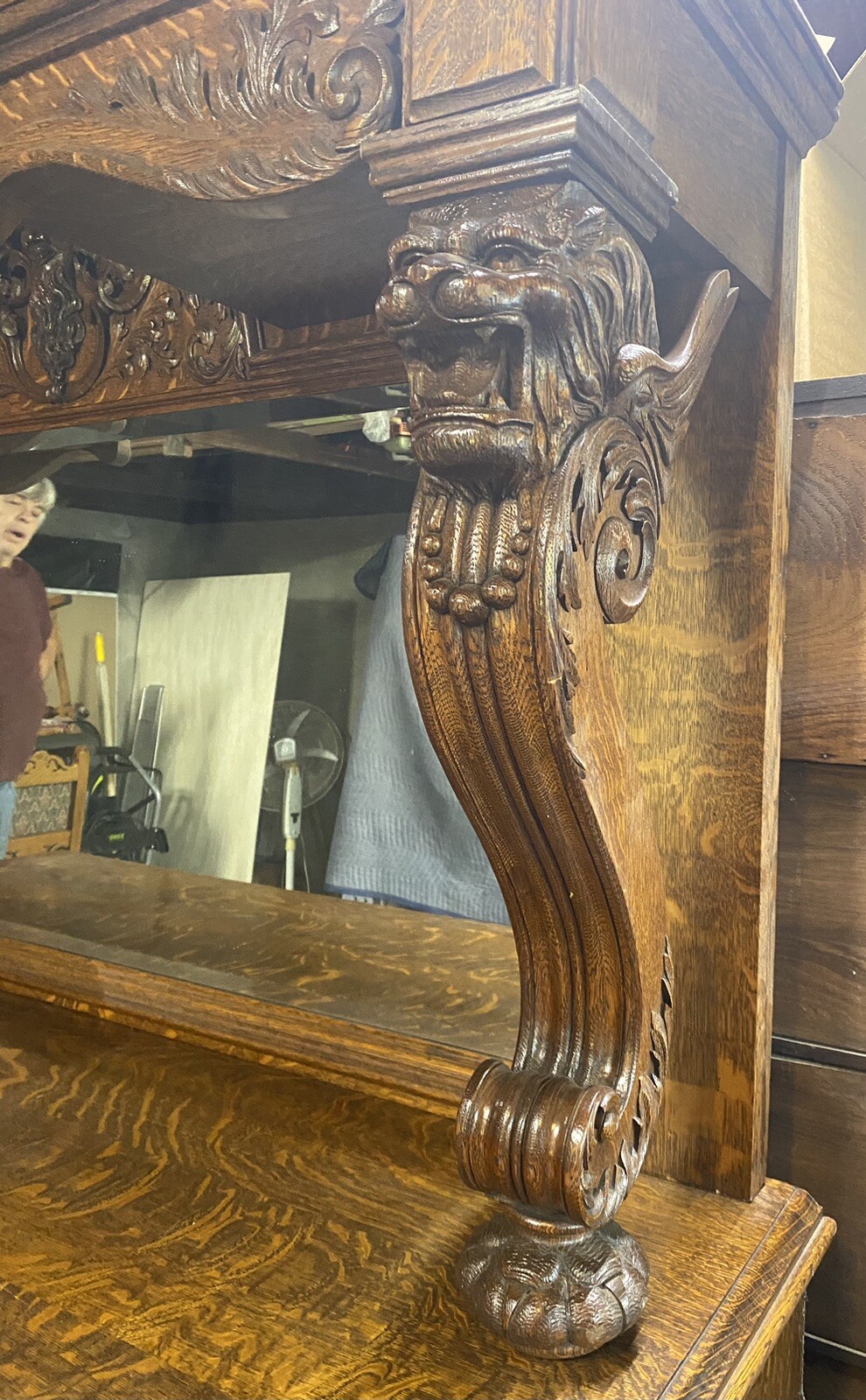 R.J. HORNER WINGED GRIFFIN OAK SIDEBOARD | eBay