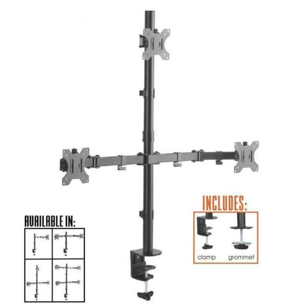 Triple Height Adjustable Stand Steady 3 Monitor Desk Mount Full ...