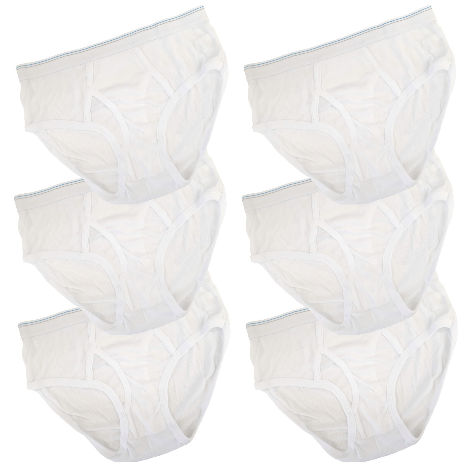 6 pc Men White Briefs Cotton Underwear Old School Open Front Vintage ...