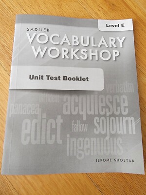 Sadlier Vocabulary Workshop Unit Test Book Level E | eBay