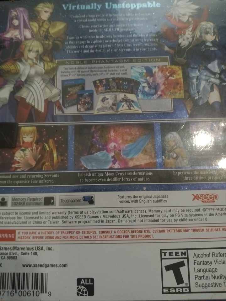 Fate/Extella: The Umbral Star (Sony PlayStation Vita, 2016) PS Vita ...