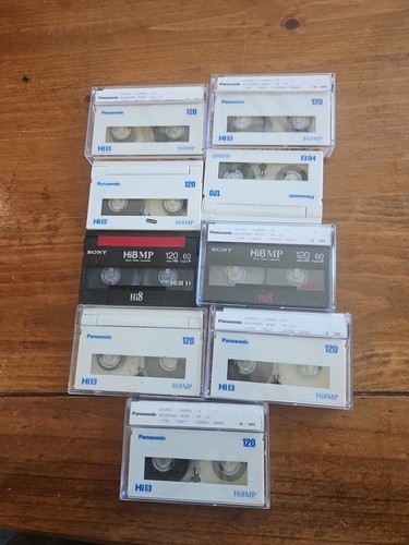 Lot of 9 Sony/Panasonic Tapes Hi8 / 8mm MP-120MP 120min Used Tape. 6 ...