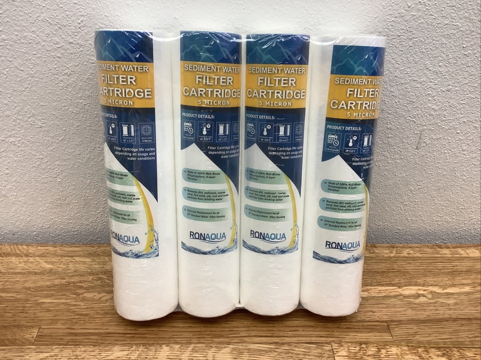 4 Pack Sediment 5 Micron Water Filters Cartridge 2.5" x 10" for Reverse ...
